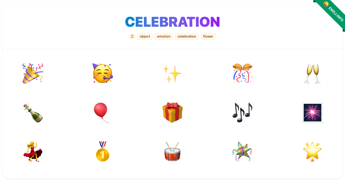 Celebration Emojis 🎉 🥳 | Meaning, Copy & Paste