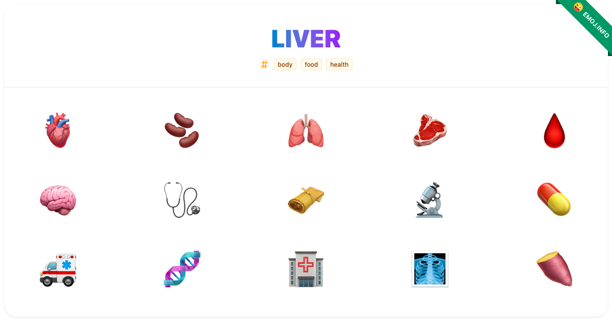 Liver Emojis 🫀 🫘 🫁 | Meaning, Copy & Paste