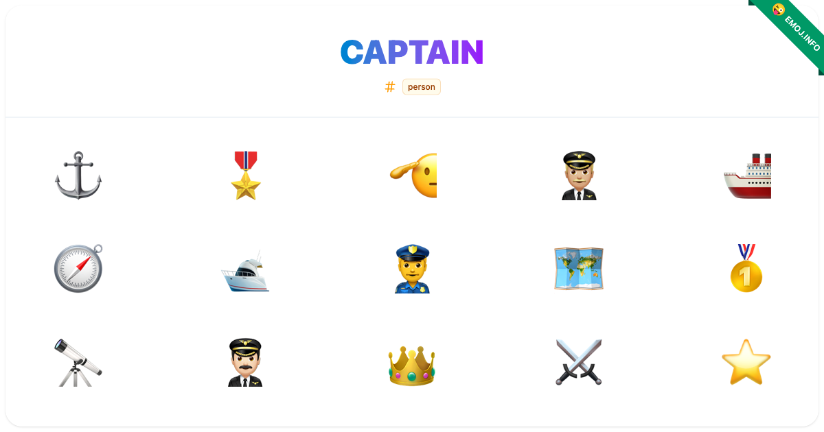 Captain Emojis ⚓ 🎖️ 🫡 | Meaning, Copy & Paste
