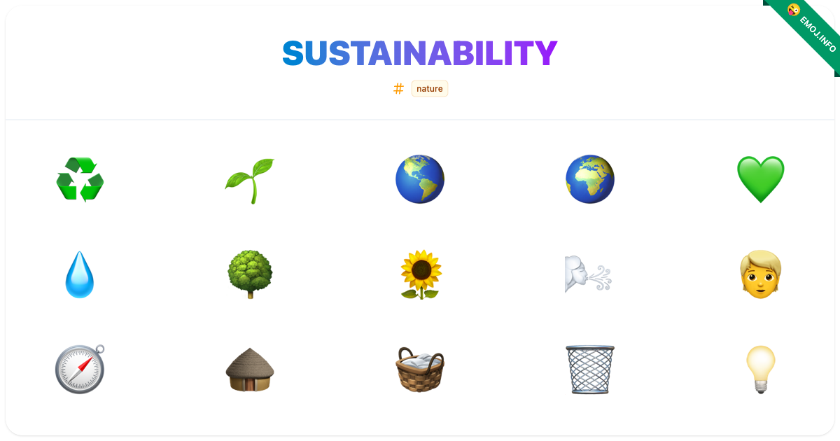 Sustainability Emojis ♻️ 🌱 🌎 | Meaning, Copy & Paste