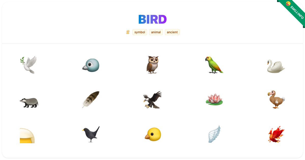 Bird Emojis 🕊️ 🐦 🦉 | Meaning, Copy & Paste