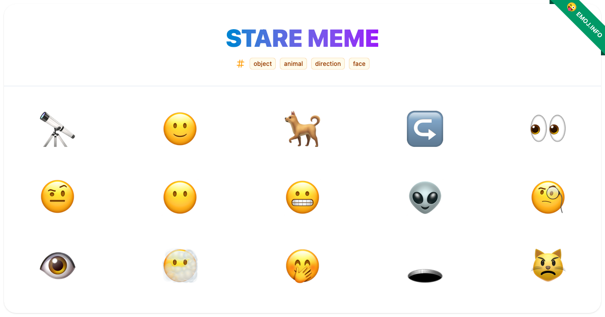 Stare Meme Emojis 🔭 🙂 🐕 | Meaning, Copy & Paste