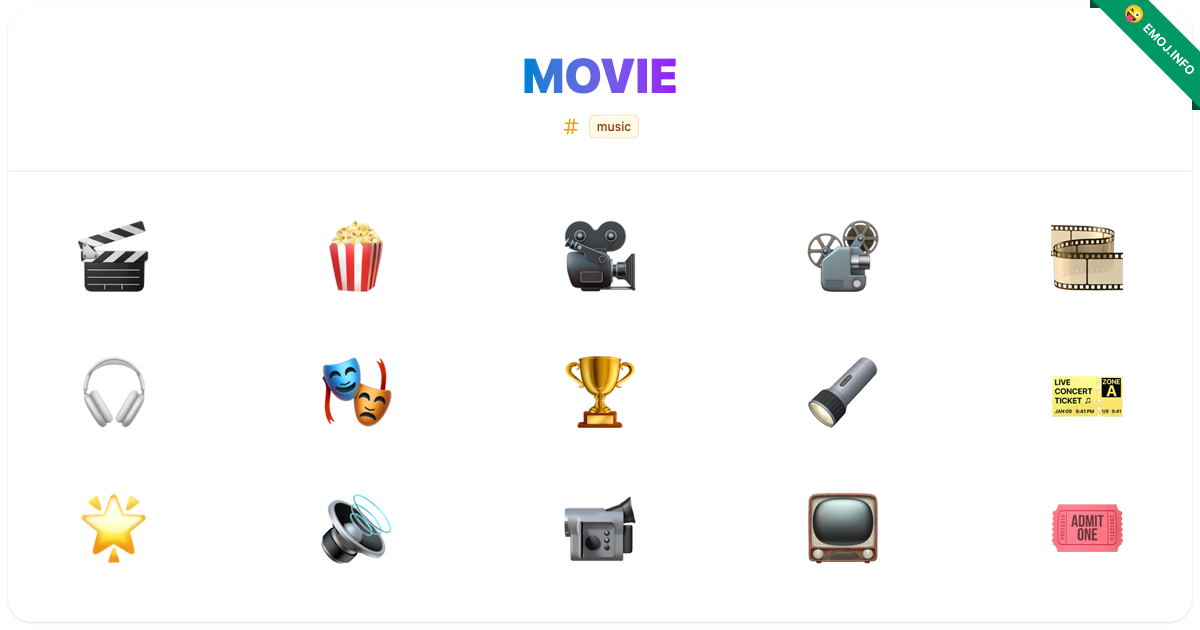Movie Emojis 🎬 🍿 🎥 | Meaning, Copy & Paste