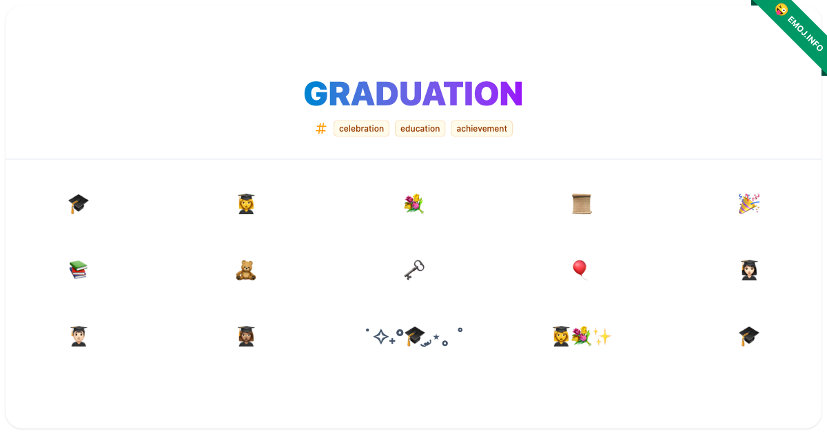 Graduation Emojis 🎓 👩‍🎓 💐 | Meaning, Copy & Paste