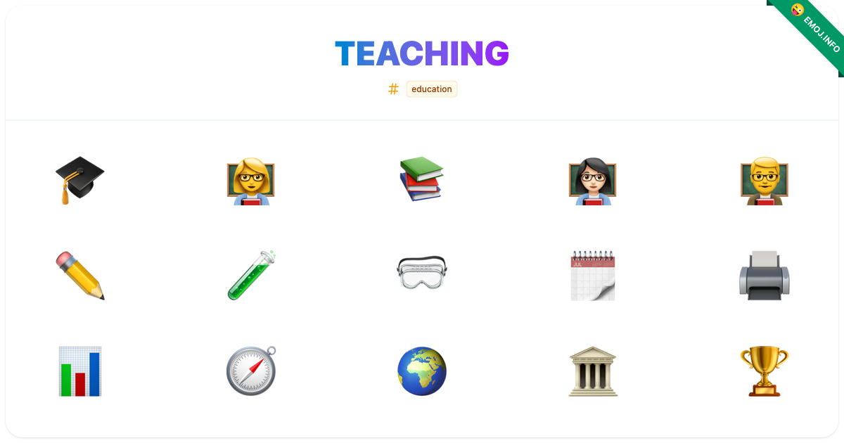 Teaching Emojis 🎓 👩‍🏫 📚 | Meaning, Copy & Paste