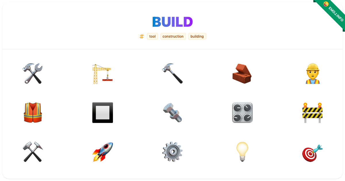 Build Emojis 🛠️ 🏗️ 🔨 | Meaning, Copy & Paste