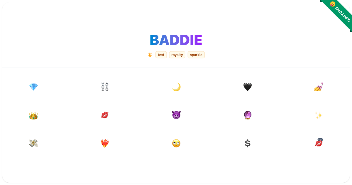 Baddie Emojis 💎 ⛓️ 🌙 | Meaning, Copy & Paste