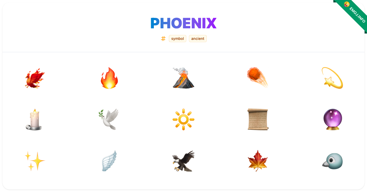 Phoenix Emojis 🐦‍🔥 🔥 🌋 | Meaning, Copy & Paste