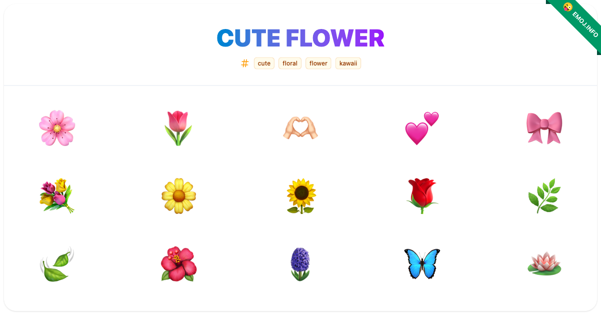 Cute Flower Emojis 🌸 🌷 🫶🏻 | Meaning, Copy & Paste