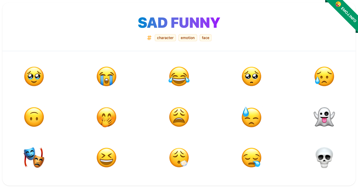 Sad Funny Emojis 🥹 😭 😂 | Meaning, Copy & Paste