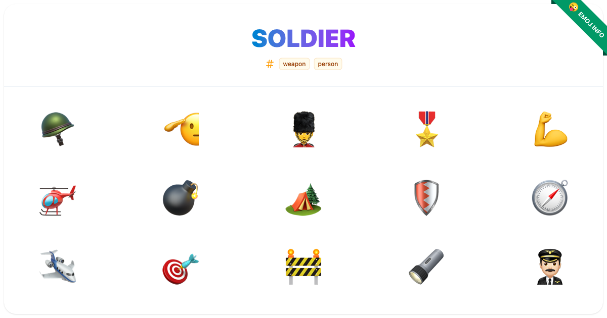 Soldier Emojis 🪖 🫡 💂 | Meaning, Copy & Paste