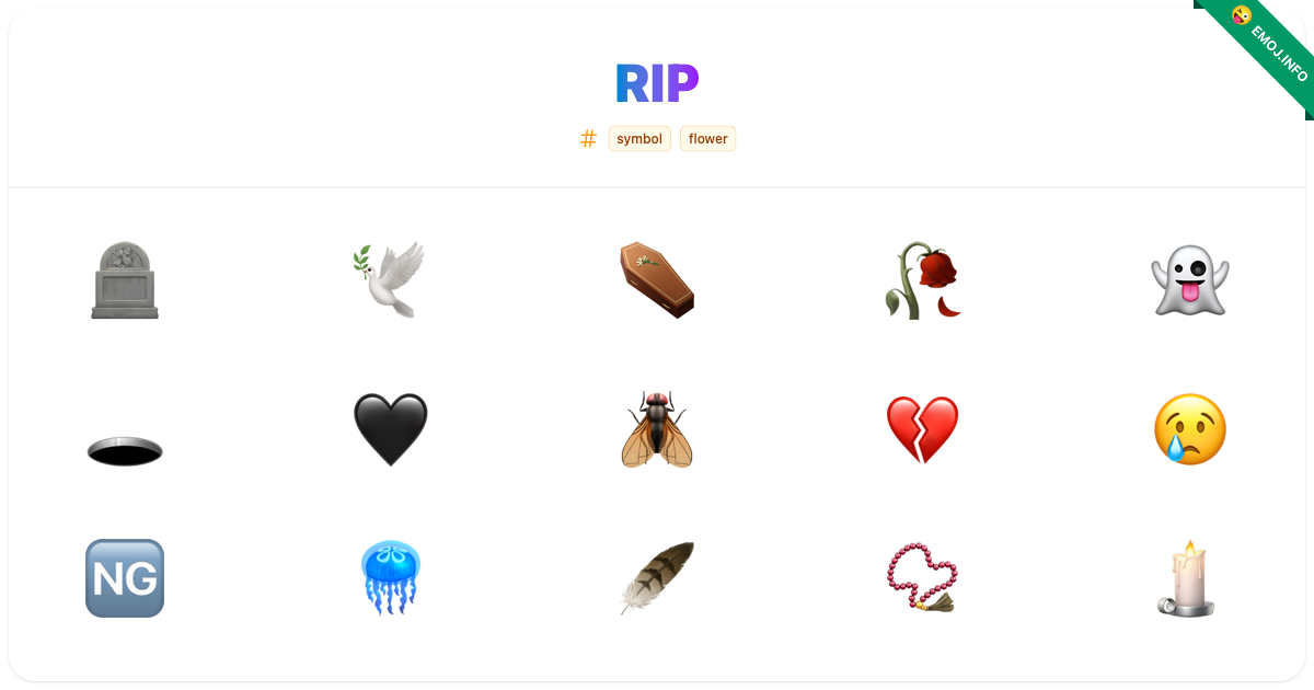 Rip Emojis 🪦 🕊️ ⚰️ | Meaning, Copy & Paste