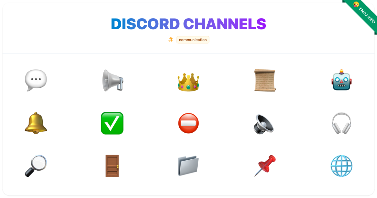 Discord Channels Emojis 💬 📢 👑 | Meaning, Copy & Paste