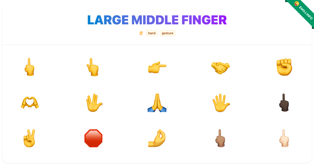Large Middle Finger Emojis 🖕 👆 👉 | Meaning, Copy & Paste