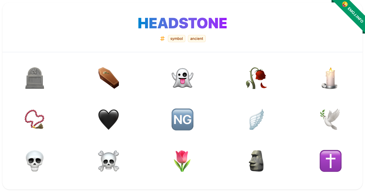 Headstone Emojis 🪦 ⚰️ 👻 | Meaning, Copy & Paste