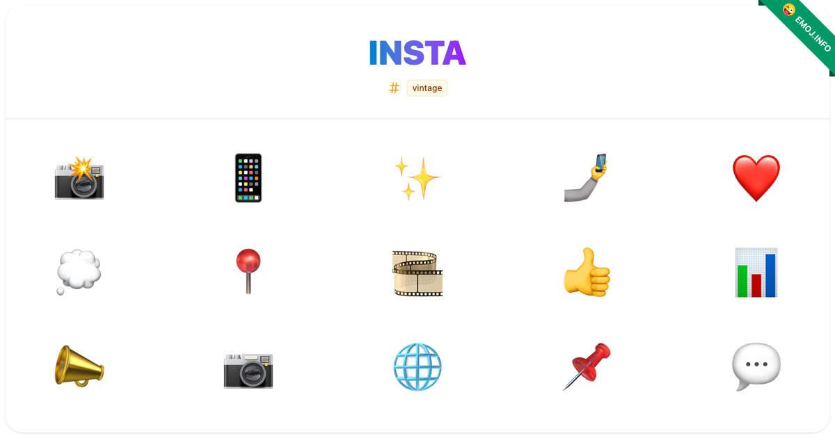 Insta Emojis 📸 📱 | Meaning, Copy & Paste