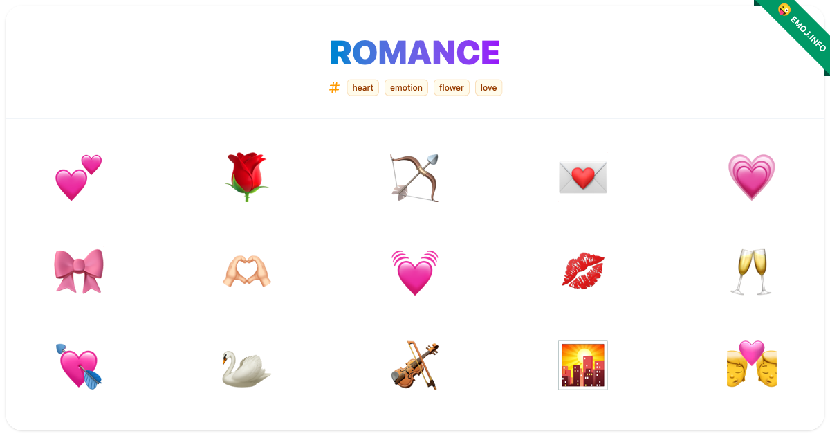 Romance Emojis 💕 🌹 🏹 | Meaning, Copy & Paste