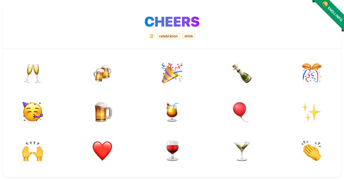 Cheers Emojis 🥂 🍻 🎉 | Meaning, Copy & Paste