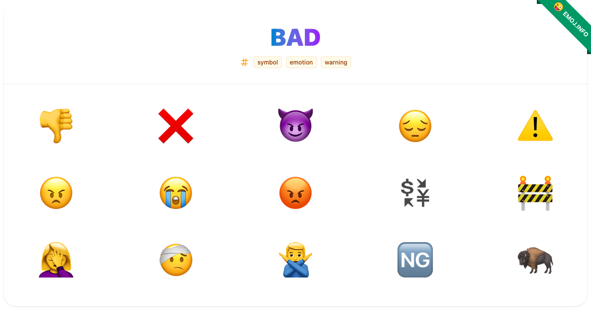 Bad Emojis 👎 😈 | Meaning, Copy & Paste