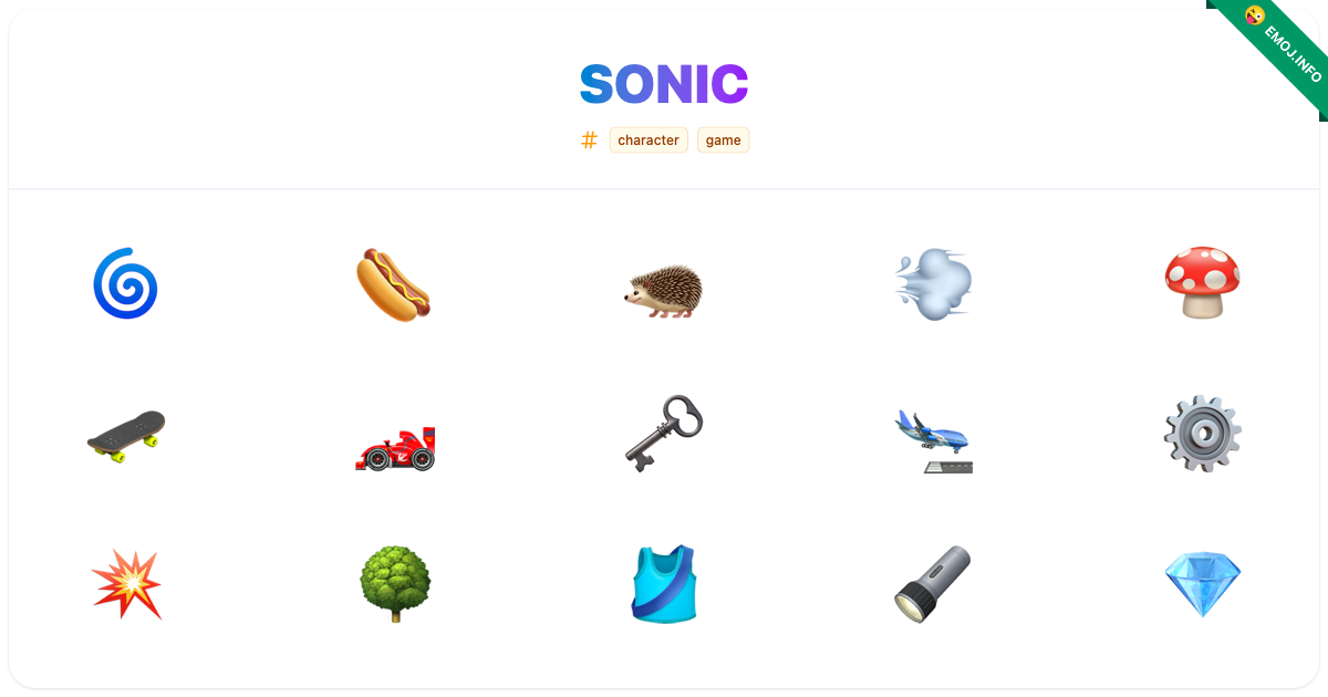 Sonic Emojis 🌀 🌭 🦔 | Meaning, Copy & Paste