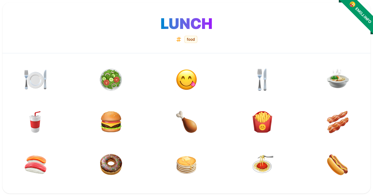 Lunch Emojis 🍽️ 🥗 😋 | Meaning, Copy & Paste