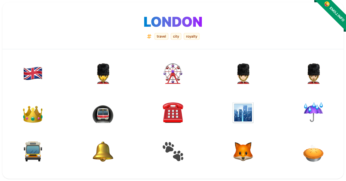 London Emojis 🇬🇧 💂 🎡 | Meaning, Copy & Paste