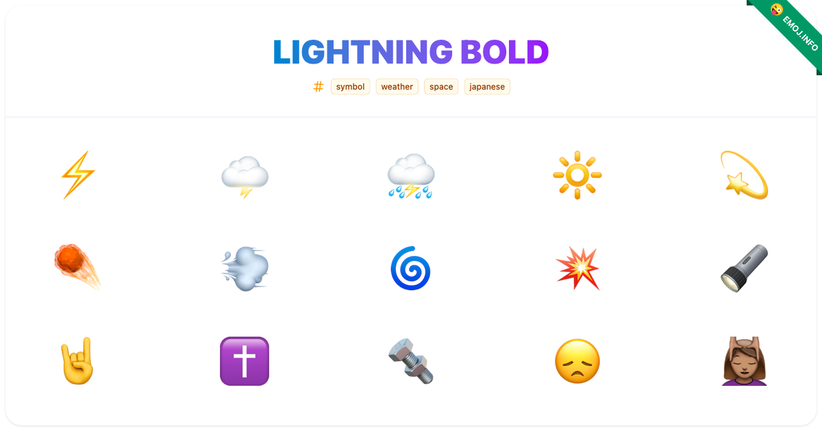 Lightning Bold Emojis ⚡ 🌩️ ⛈️ | Meaning, Copy & Paste