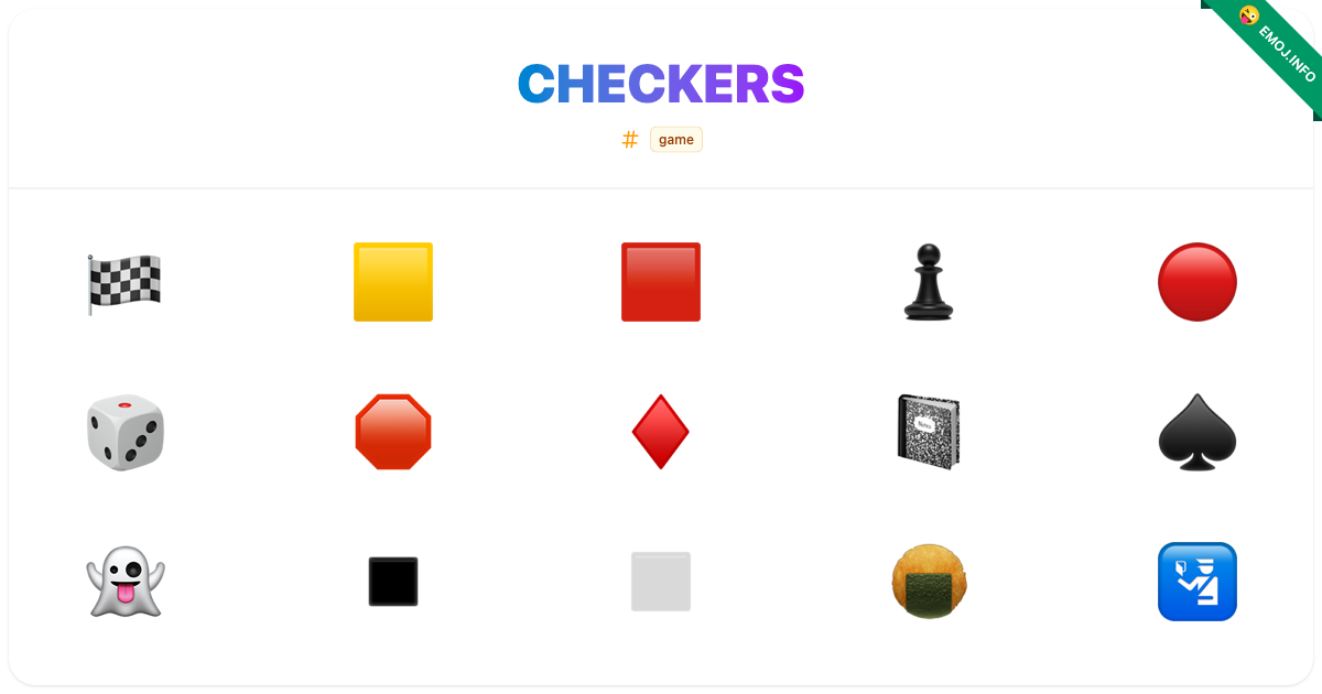 Checkers Emojis 🏁 🟨 🟥 | Meaning, Copy & Paste