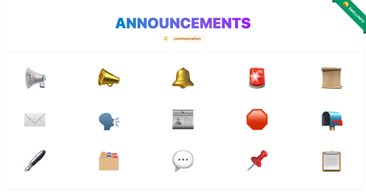 Announcements Emojis 📢 📣 🔔 | Meaning, Copy & Paste