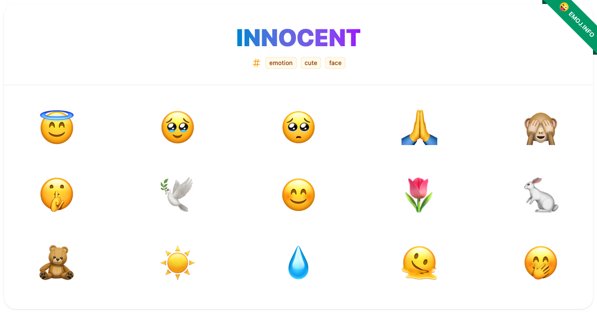 Innocent Emojis 😇 🥹 🥺 | Meaning, Copy & Paste