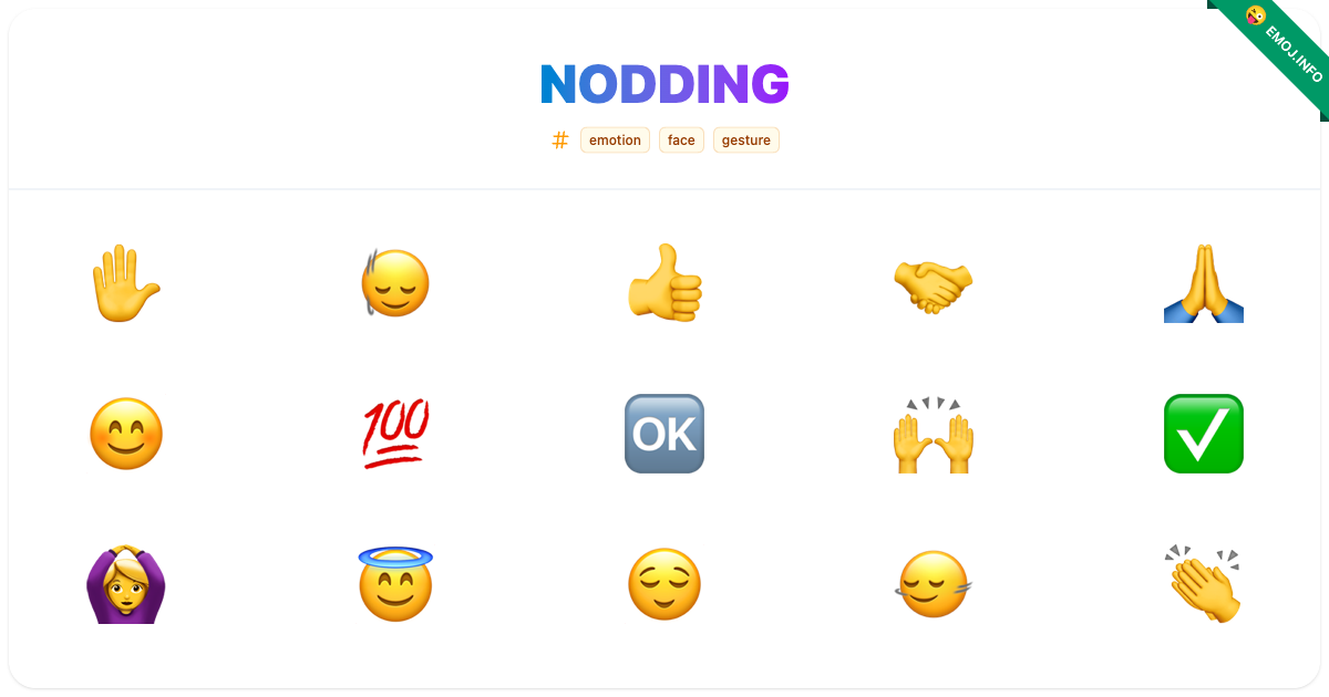 Nodding Emojis 🙂‍↕️ 👍 | Meaning, Copy & Paste