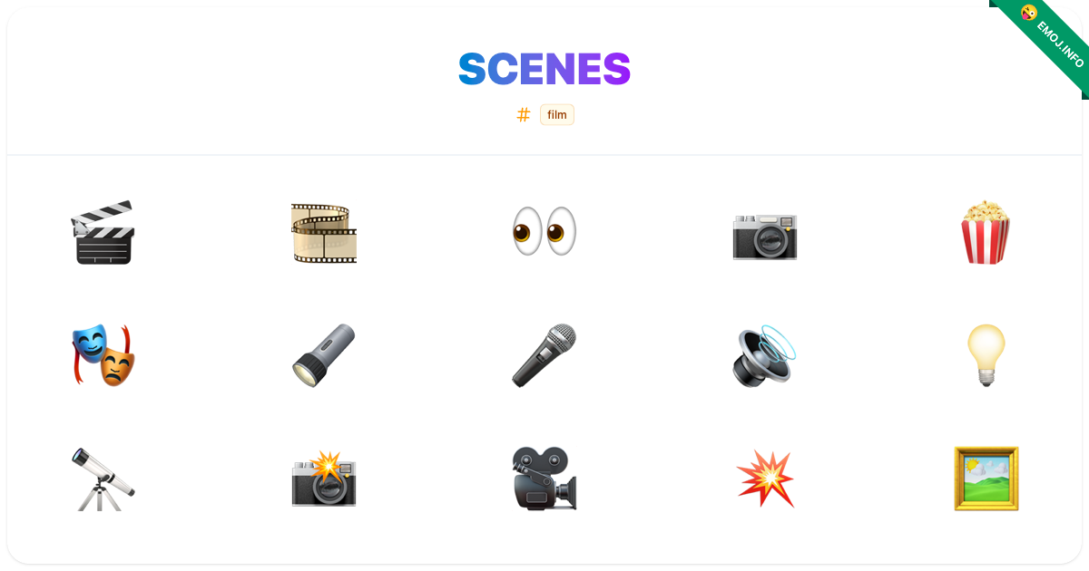 Scenes Emojis 🎬 🎞️ 👀 | Meaning, Copy & Paste