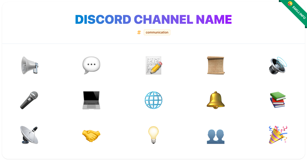 Discord Channel Name Emojis 📢 💬 📝 | Meaning, Copy & Paste