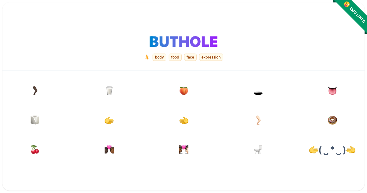 Buthole Emojis 🦵🏿 🥛 🍑 | Meaning, Copy & Paste