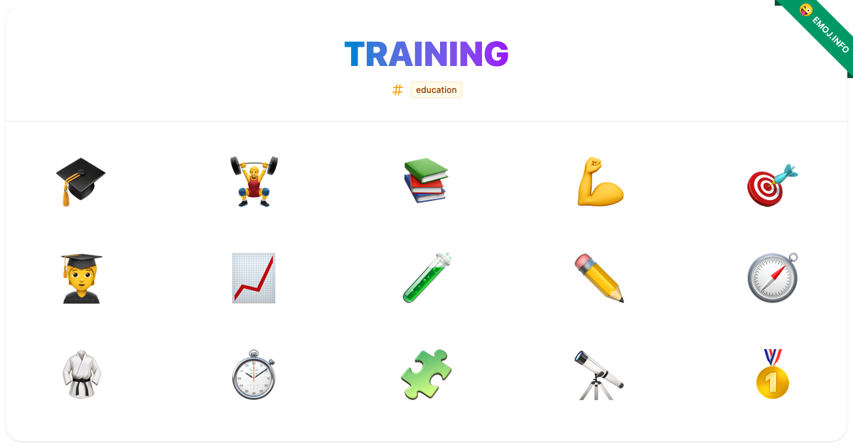Training Emojis 🎓 🏋️‍♂️ 📚 | Meaning, Copy & Paste