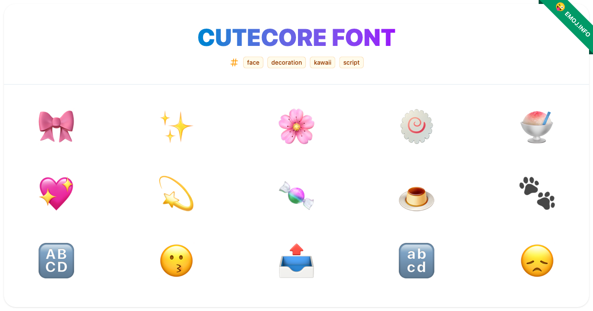 Cutecore Font Emojis 🎀 🌸 | Meaning, Copy & Paste