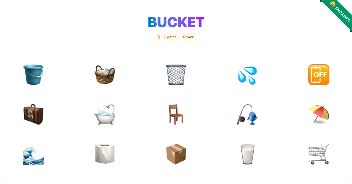 Bucket Emojis 🪣 🧺 🗑️ | Meaning, Copy & Paste