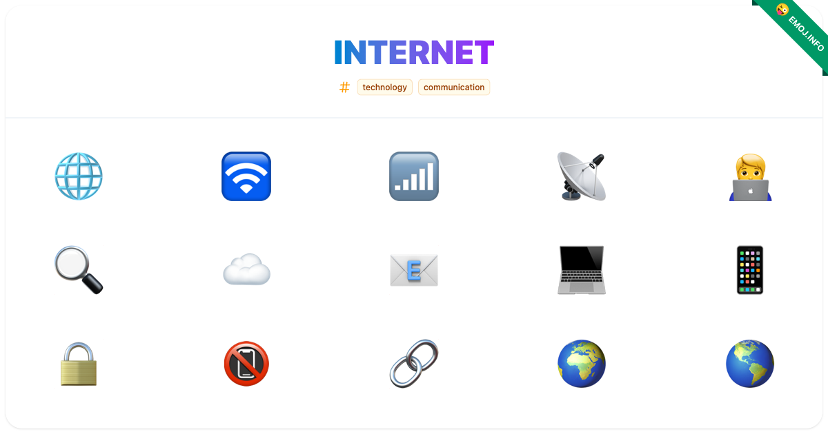 Internet Emojis 🌐 🛜 📶 | Meaning, Copy & Paste