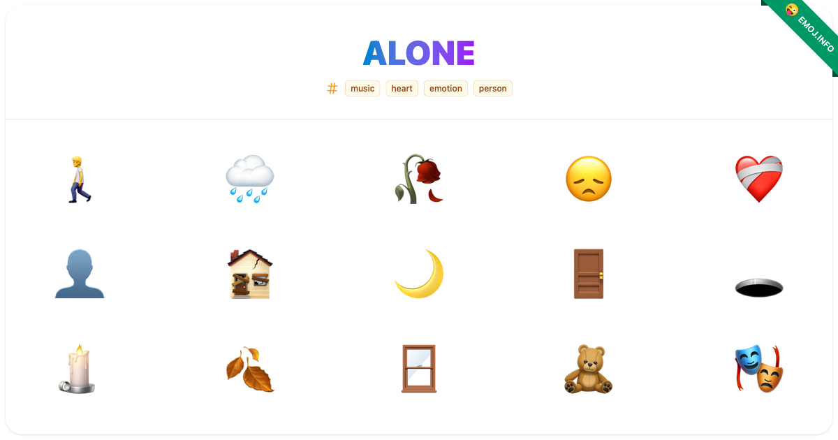 Alone Emojis 🚶 🌧️ 🥀 | Meaning, Copy & Paste