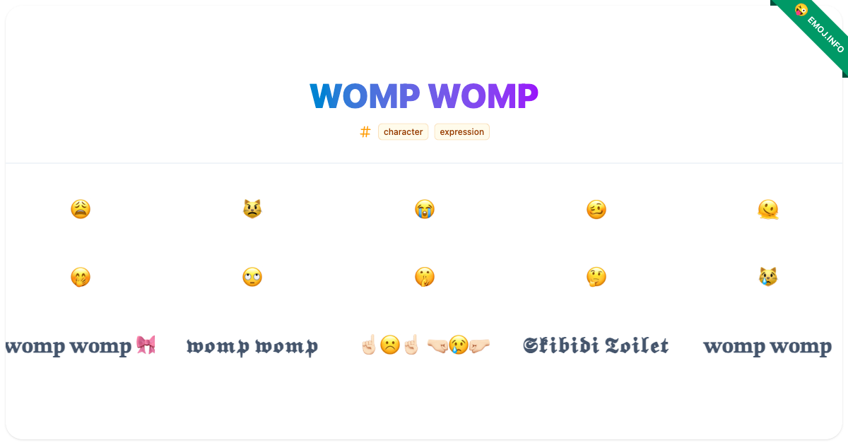 Womp Womp Emojis 😩 😾 😭 | Meaning, Copy & Paste