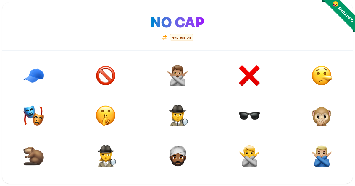No Cap Emojis 🧢 🚫 🙅🏽 | Meaning, Copy & Paste