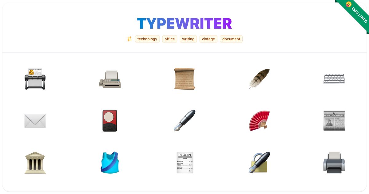 Typewriter Emojis 📇 📠 📜 | Meaning, Copy & Paste