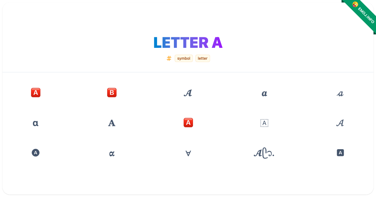Letter A Emojis 🅰️ 🅱️ 𝓐 | Meaning, Copy & Paste