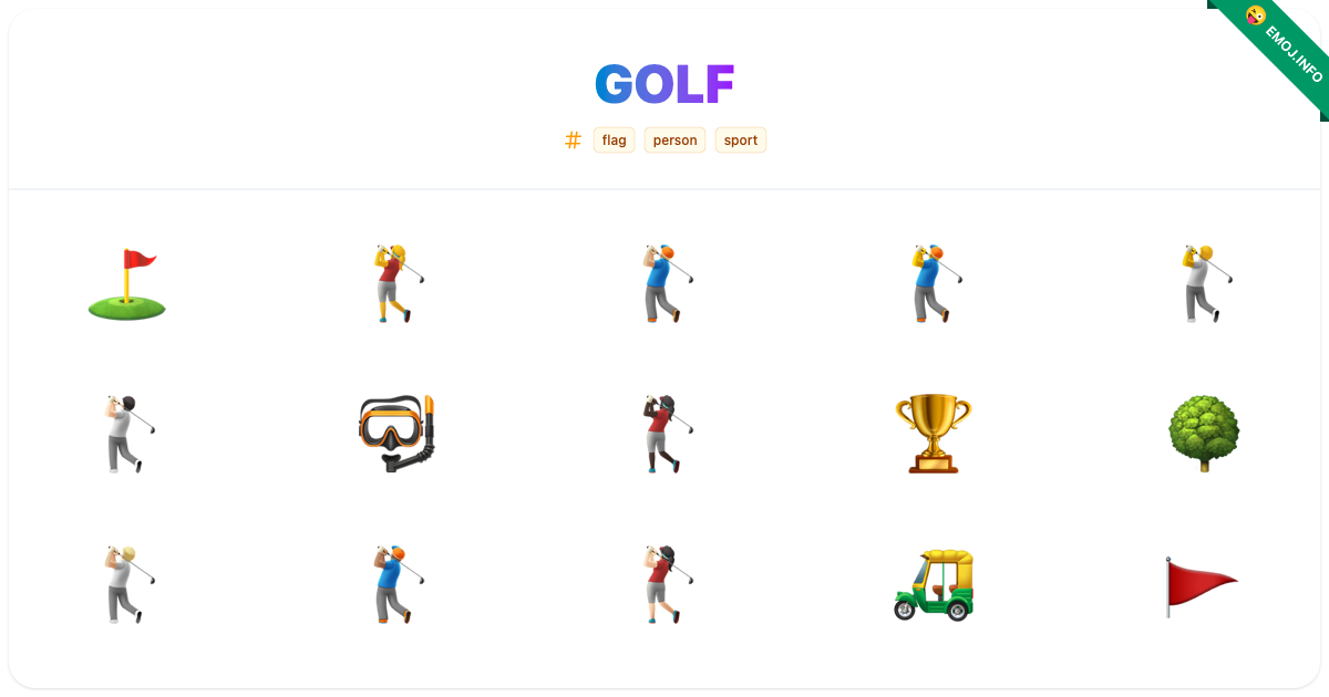 Golf Emojis ⛳ 🏌️‍♀️ 🏌🏼‍♂️ | Meaning, Copy & Paste
