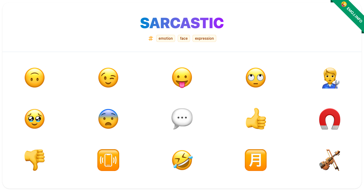 Sarcastic Emojis 🙃 😉 😛 | Meaning, Copy & Paste
