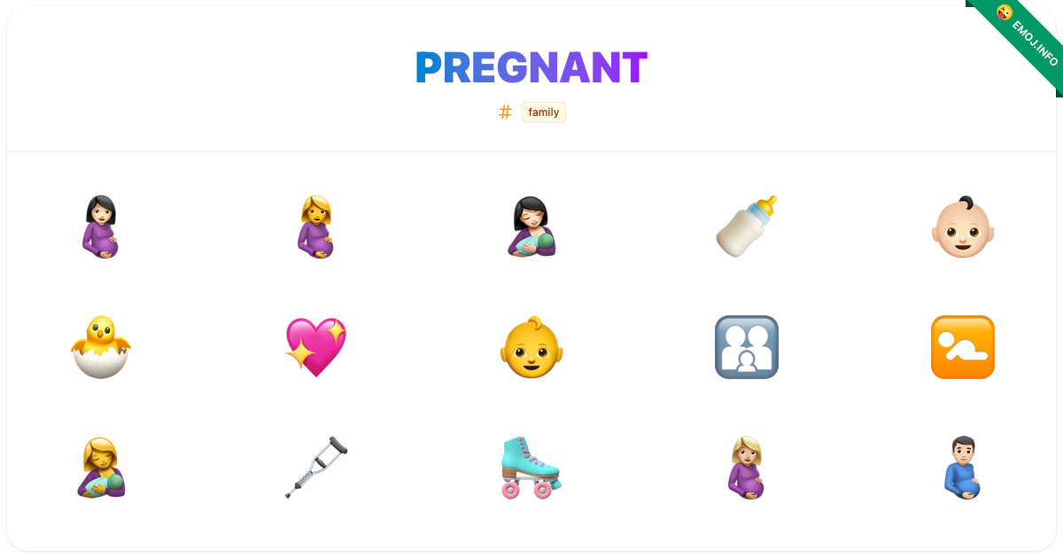 Pregnant Emojis 🤰🏻 🤰 🤱🏻 | Meaning, Copy & Paste