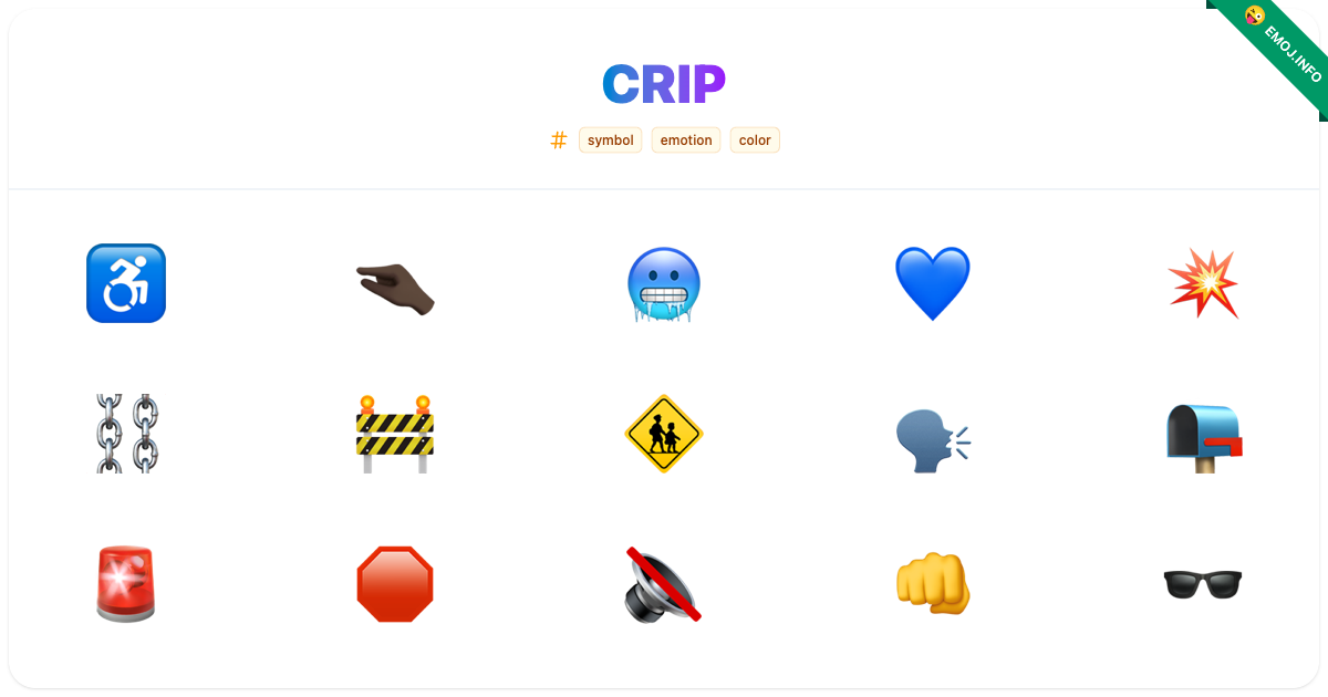Crip Emojis ♿ 🤏🏿 🥶 | Meaning, Copy & Paste
