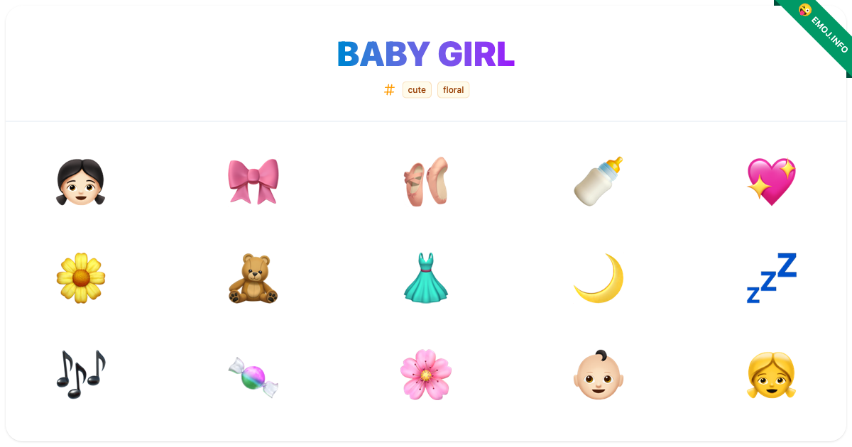 Baby Girl Emojis 👧🏻 🎀 🩰 | Meaning, Copy & Paste