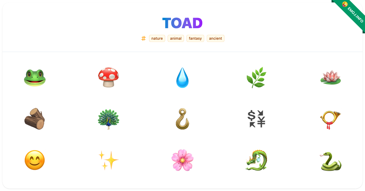 Toad Emojis 🐸 🍄 💧 | Meaning, Copy & Paste