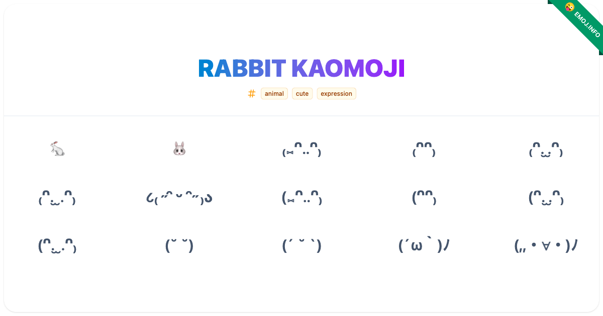 Rabbit Kaomoji Emojis 🐇 🐰 ₍⑅ᐢ..ᐢ₎ | Meaning, Copy & Paste